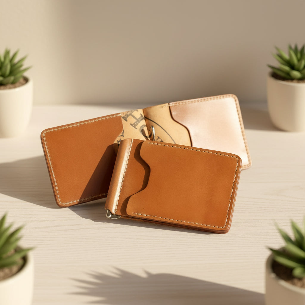 Capone Leather Money Clip - Natural Shell Cordovan - Ashland Leather