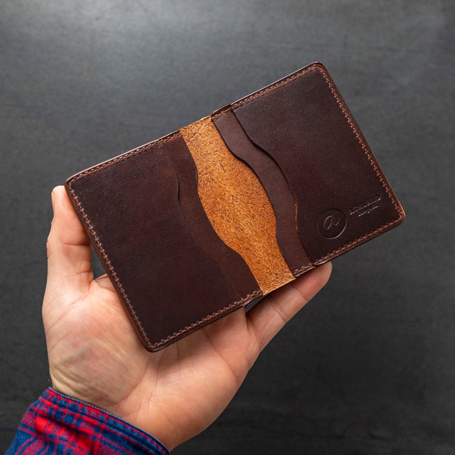 Bugs Moran Minimalist Leather Card Holder (Brown Cypress) | Horween ...