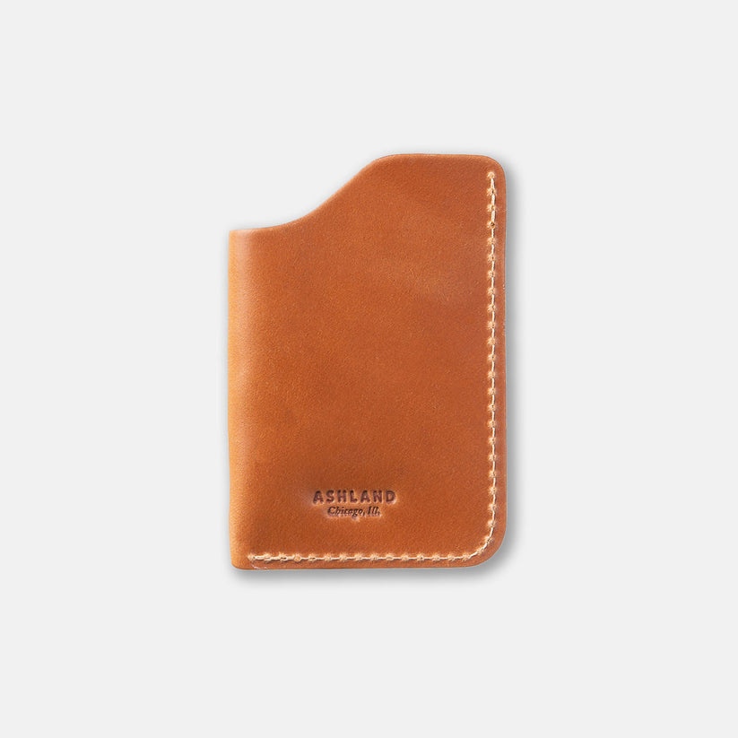 One-Shot Card Case - Minimalist Card Holder - Natural Shell Cordovan ...
