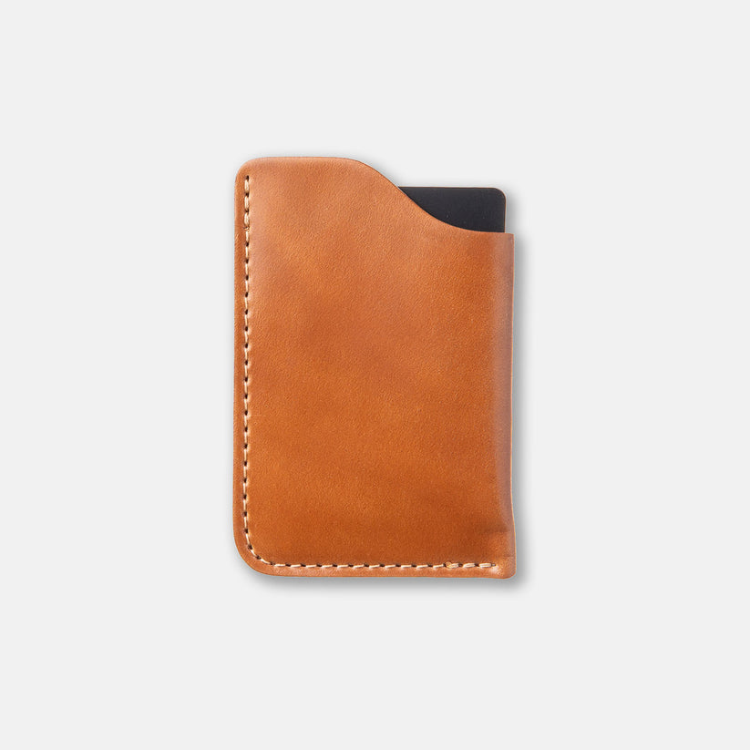 One-Shot Card Case - Minimalist Card Holder - Natural Shell Cordovan ...